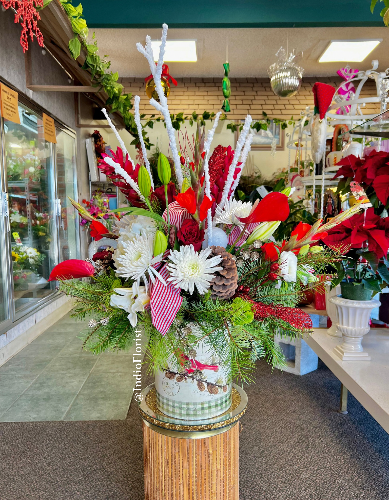 Lush Cardinal Bloom Box 2.0–Indio Florist